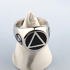 AA Jewelry Rings Alcoholics Anonymous Gifts Sobriety Gift Addiction Recovery Gift AA Alcoholics Recovery Gift New Beginnings Gift (Rings AA-S 11)