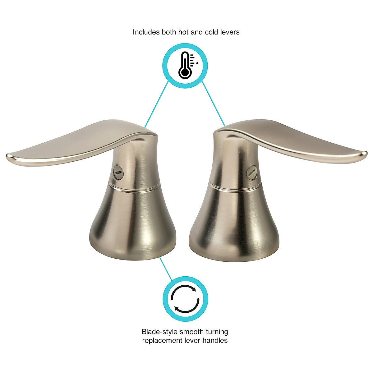 Dura Faucet Elegant Style Lever Handles - Brushed Satin Nickel