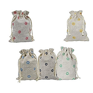 20Pack 5.5" x 3.7" Burlap Bags with Jute Drawstring 5 Color Gift Bags Jewelry Pouch for Valentine's Day, Wedding Party and DIY Craft Packing