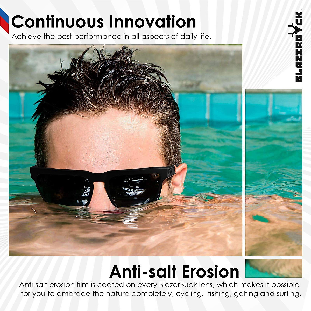 BLAZERBUCK Polycarbonate Replacement Lenses for BOSE Tenor BMD0010 Sunglasses - HD Clear Anti-Blue Light