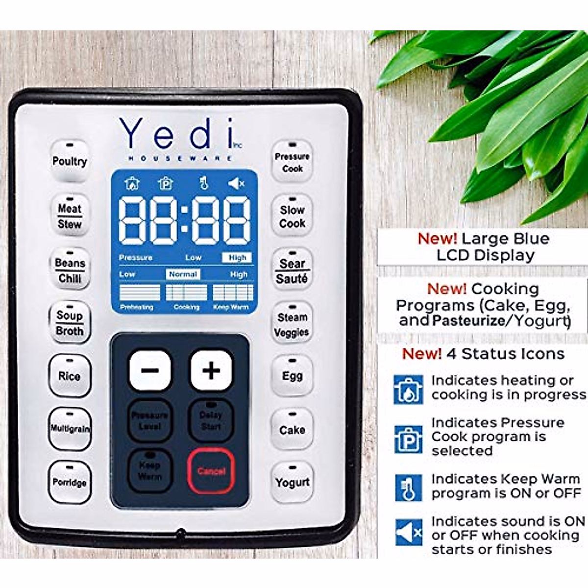 Yedi Tango, 2-in-1 Air Fryer and Pressure Cooker, 6 Quart, with Deluxe Accessory kit