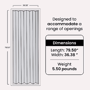 LTL Home Products Contempra Interior Accordion Door with Magnet and Accompanying Striker for Multi Fold Interior Doors, Sand White