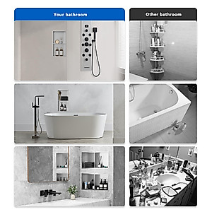 QAOYEDE Shower Niche Insert No Tile Needed, 24"x12" Stainless Steel Niche for Shower Wall, Recessed Shower Shelf for Bathroom Storage 2 Layer,Brushed Nickel