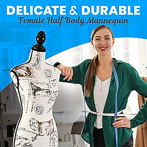 SereneLife Torso Display Female Mannequin with Adjustable Height (52-64 Inches), Easy-to-Assemble Design, Lightweight & Durable, Stable Tripod Stand, Perfect for Clothing Display