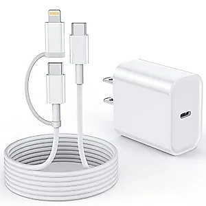 6 FT iPad Charger with Lightning to USB C Adapter, [Apple MFi Certified] iPad Charger +USB C to C Cable +USB C to iOS Adapter, USB C Female to Lightning Male Adapter for iPad/iPad Air/iPad Mini/iPhone