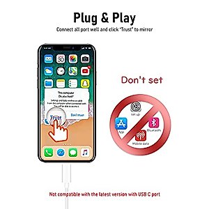 Lightning to HDMI Adapter for Apple - iPhone/iPad/iPod to TV, 1080P HD Digital AV Adapter , Audio Sync Screen Converter with Charging Port Adapter to Projector/Monitor