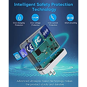 100W USB C Charger PowerLot Fast Wall Charger PD 3.0 GaN Type C Charging, Power Adapter with 5A 6ft Cable, Universal Charger Block for MacBook, iPad, iPhone 14, Pixel, Chromebook and USB-C Laptops