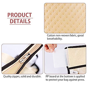 OLizee® Stylish Handbags Closet Space-saving Storage Bag Organizer Purse Holder PVC Dustproof Bag with Zipper and Handle(Upgraded Coffee,M)