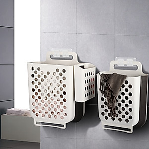 Yaromo Collapsible Laundry Baskets Plastic Laundry hamper Thickened Support Portable And Wall Laundry Hamper,Durable Unbreakable 3 UNIT(Size L+M+S) Wihte(57 L/15 Gallon)