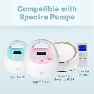 [8-Count] Papablic Duckbill Valves and Backflow Protector Compatible with Spectra S1 Spectra S2 Spectra 9 Plus Breast Pumps, Not Original Spectra Pump Parts, BPA/DEHP Free