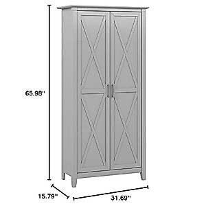 Bush Furniture Key West Kitchen Pantry Cabinet, Cape Cod Gray