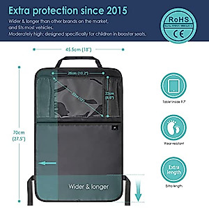 Termichy Car Seat Back Organizers, Kick Mat Seat Back Protector with Multi Pockets Clear Holder Water proof Material