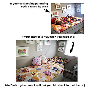 MiniOwls Storage Hammock Stuffed Toys Organizer - Fits 20-30 Plush Animals. Great Mermaid Gift for Girls. Instead of Bins and Toy Chest – Displays Teddies Easily. (Unicorn, Large (Pack of 1)