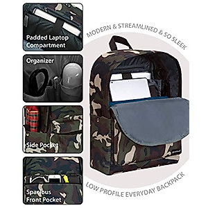 Rockland Classic Laptop Backpack, Camo, Large