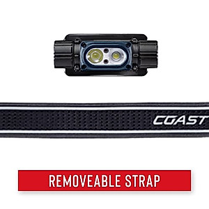 Coast WPH30R 1000 Lumen Waterproof Ultra Bright IP68 USB Rechargeable-Dual Power Headlamp, 5 Modes with Spot and Flood Beams, Blue/Black