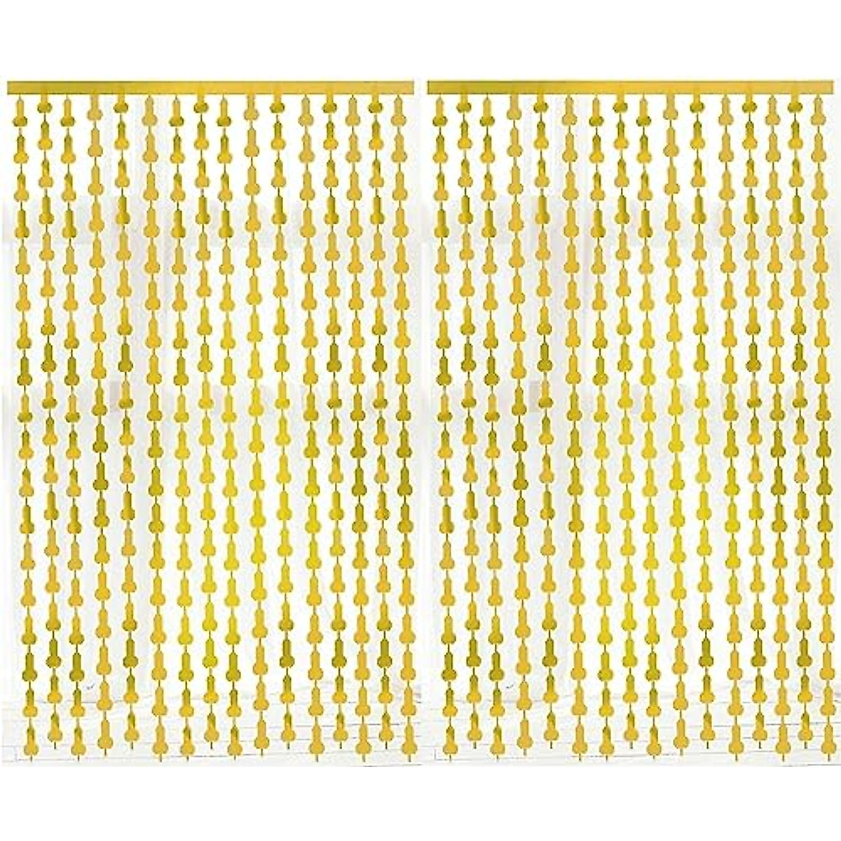 Bachelorette Party Decorations 2 Pack Gold Fringe Curtains Bridal Shower Decorations Wedding Decor Party Rose Gold Backgrounds (2 Pack 3.2 x 6.6 ft) (Gold)