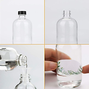 16oz Glass Bottles, Maredash 12 Pack Clear Glass Storage Bottles Sets with Lids