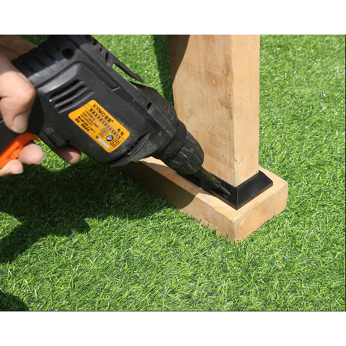 Eapele 20pcs Deck Railing Brackets Connectors for 2x4 Railing Wood Post with 120pcs Wood Screws