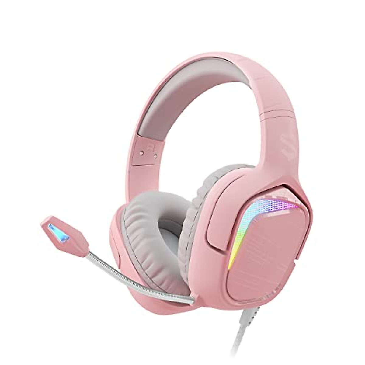 Black Shark Gaming Headset for PC, PS4, PS5, Xbox, Switch, All-in-1 Gaming Headphones with Ultra-Clear Bendable Mic, 50mm Dynamic Drivers, Noise Isolation Ear Cushions, in-line Controls - Pink
