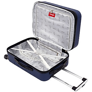 Wrangler Smart Luggage Cup Holder and USB Port, Navy Blue, 2 Piece Set