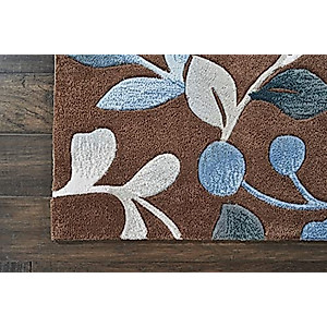 Nourison Contour Floral Mocha 2'6" x 4' Area -Rug, Easy -Cleaning, Non Shedding, Bed Room, Living Room, Dining Room, Kitchen (3x4)