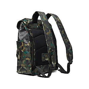 Coach League Flap Backpack in Signature with Camo Print Leather Charcoal Multi One Size