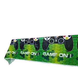 Video Games Party Tableware Supplies Set Including 20 pcs Plates, Table Cover and 20 pcs Napkins, Video Games Theme Party Baby Shower Birthday Decorations