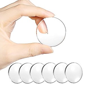 Door Stopper Wall Protector - Wall Shield Bumper Guard from Door Knobs, Sturdy Self Adhesive, Soft and Transparent ,Washable and Reusable Shock Absorbent Gel for Home Office (Classic Round, 6pcs)