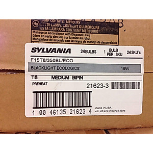 (8 Pack) Sylvania 21623 - F15T8/350BL Fluorescent Tube Black Light