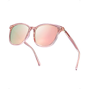 Myiaur Women's Polarized Sunglasses with Mirrored Lens & UV400 Protection - Trendy & Stylish Large Glasses