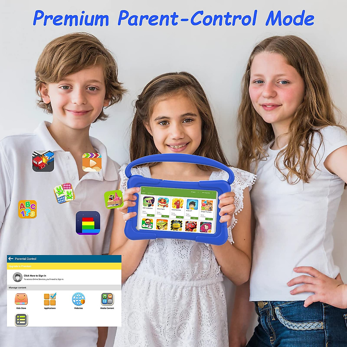 ATOZEE Kids Tablet 7 inch, Android 11 Toddler Tablets, Tablet for Kids 32GB Storage 2GB RAM, 1024x600 IPS HD Touchscree, Quad-Core Processor with WiFi Bluetooth Dual Camera (Blue)