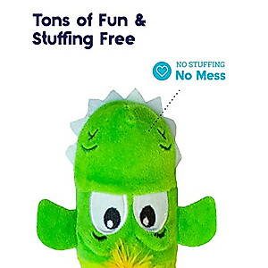 Petstages Stuffing-Free Big Squeak Gator Plush Dog Toy, Medium