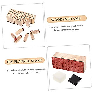 Toyvian 1 Set Diary Wooden Stamp Scrapbook Stamp Hand Account Stamp Decorative Wooden Rubber Stamp Letter Stamp Set Alphabet Stamps for Nativity Set for DIY Craft Stamp