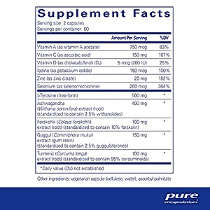 Pure Encapsulations Thyroid Support Complex | Hypoallergenic Supplement with Herbs and Nutrients for Optimal Thyroid Gland Function* | 120 Capsules
