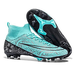 Mikrydco Youth Soccer Cleats Mens Womens Football Boots Training High-Top Turf Shoes Outdoor Indoor Athletic Professional Big Boys Girls Spikes Sneakers