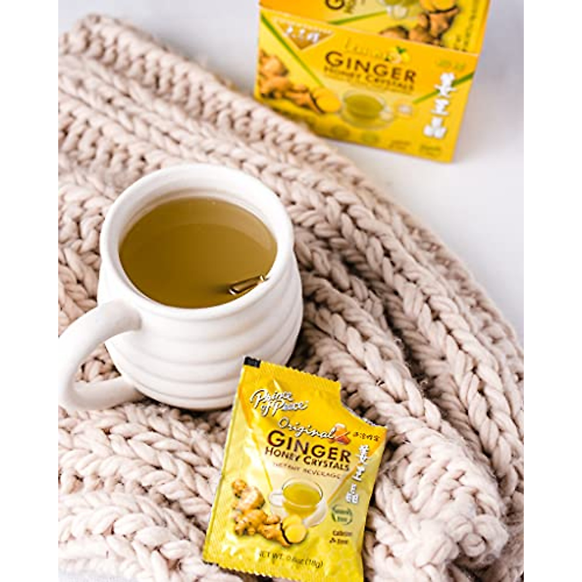 Prince of Peace Instant Lemon Ginger Honey Crystals, 2 Pack of 30 Sachets – Instant Hot or Cold Beverage – Easy to Brew Ginger and Honey Crystals