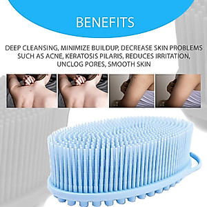 Avilana Silicone Body Scrubber – Dual-Sided Silicone Loofah for Shower, Body Scrubber for Men & Women, Gentle Loofa Alternative, Easy-to-Clean Silicone Body Scrubber Exfoliator