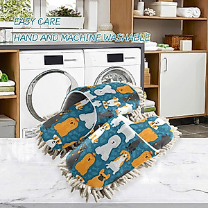 Dogs Mop Slippers Shoes Cover for Floor Cleaning Washable Dirty Dust Hair Cleaners Microfiber Mop Socks for Office House Kitchen