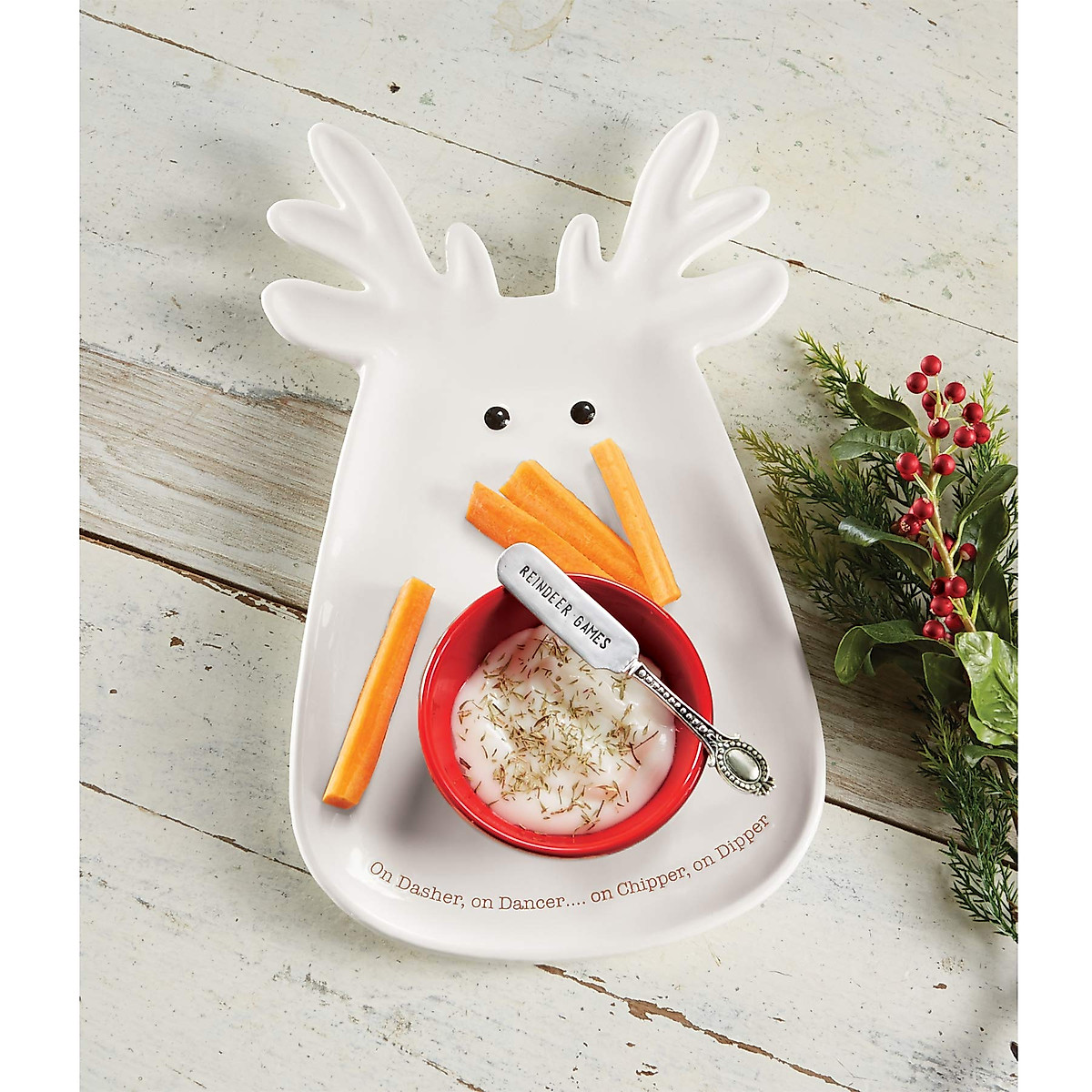 Mud Pie Circa Chip N Dip Set (Reindeer)