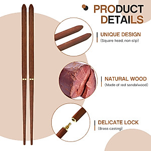 3 Pieces Rosewood Foldable Wood Chopsticks Portable Outdoor Utensils Reusable Travel Chopsticks Collapsible Chopsticks with 3 Pieces Carrying Pouch