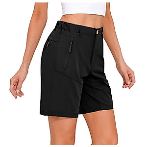 Little Donkey Andy Women's Stretch Quick Dry Cargo Shorts for Hiking, Camping, Travel Black Size M