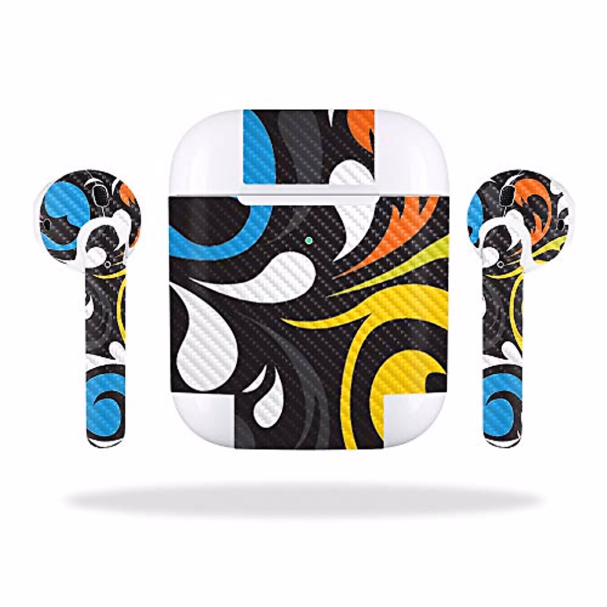 MightySkins Carbon Fiber Skin for Apple AirPods 2 (2019) - Swirly | Protective, Durable Textured Carbon Fiber Finish | Easy to Apply, Remove, and Change Styles | Made in The USA