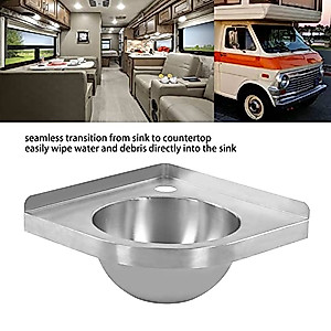 Hand Wash Basin Sink, Corner Triangle Basin Sink Brushed Finish Kitchen Bathroom Hand Wash Basin Sink for Boat Carava