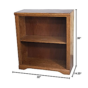 American Heartland Oak 36" Open Bookcase in Medium
