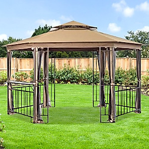 Garden Winds Hexagonal (Corner Pocket) Gazebo Replacement Canopy Top Cover - RipLock 350