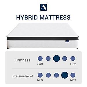 Avenco 10 Inch Full Size Mattress, Hybrid Mattress in a Box with Independent Spring, Soft and Comfort Medium Firm Full Mattress, Edge Support, Pressure Relief, Back Pain Relief, CertiPUR-US.