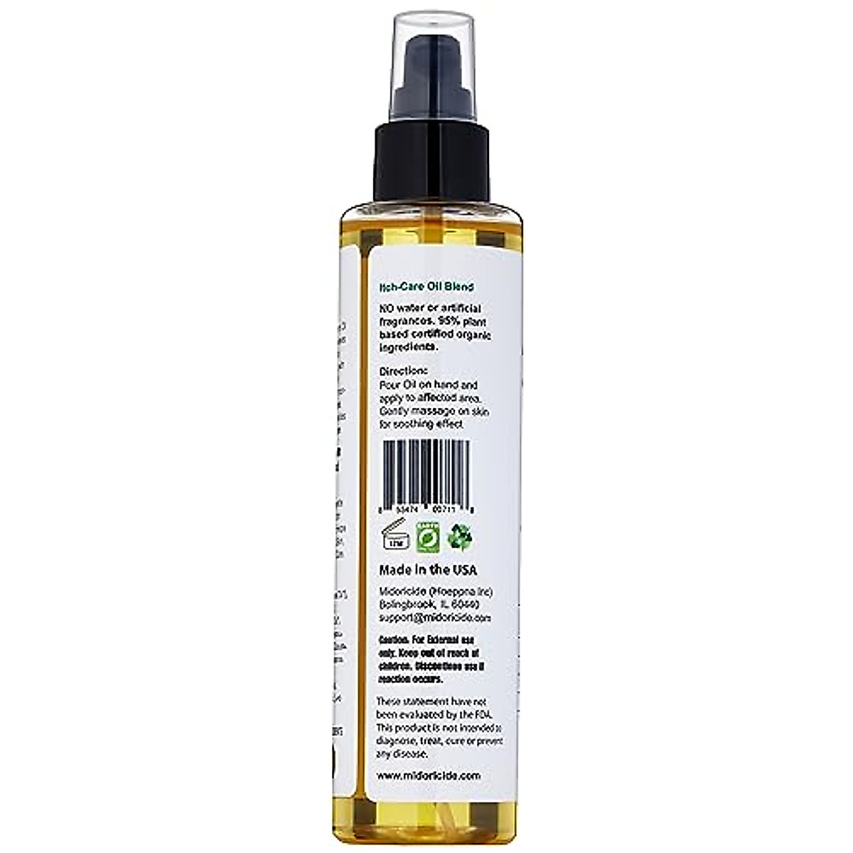 Midoricide Natural PET Anti-Itch/Allergy Oil- with Baobab, Neem and Babassu- 6 oz- Irritated, Itchy Remedy or Dry Skin Relief for Dogs and Cats