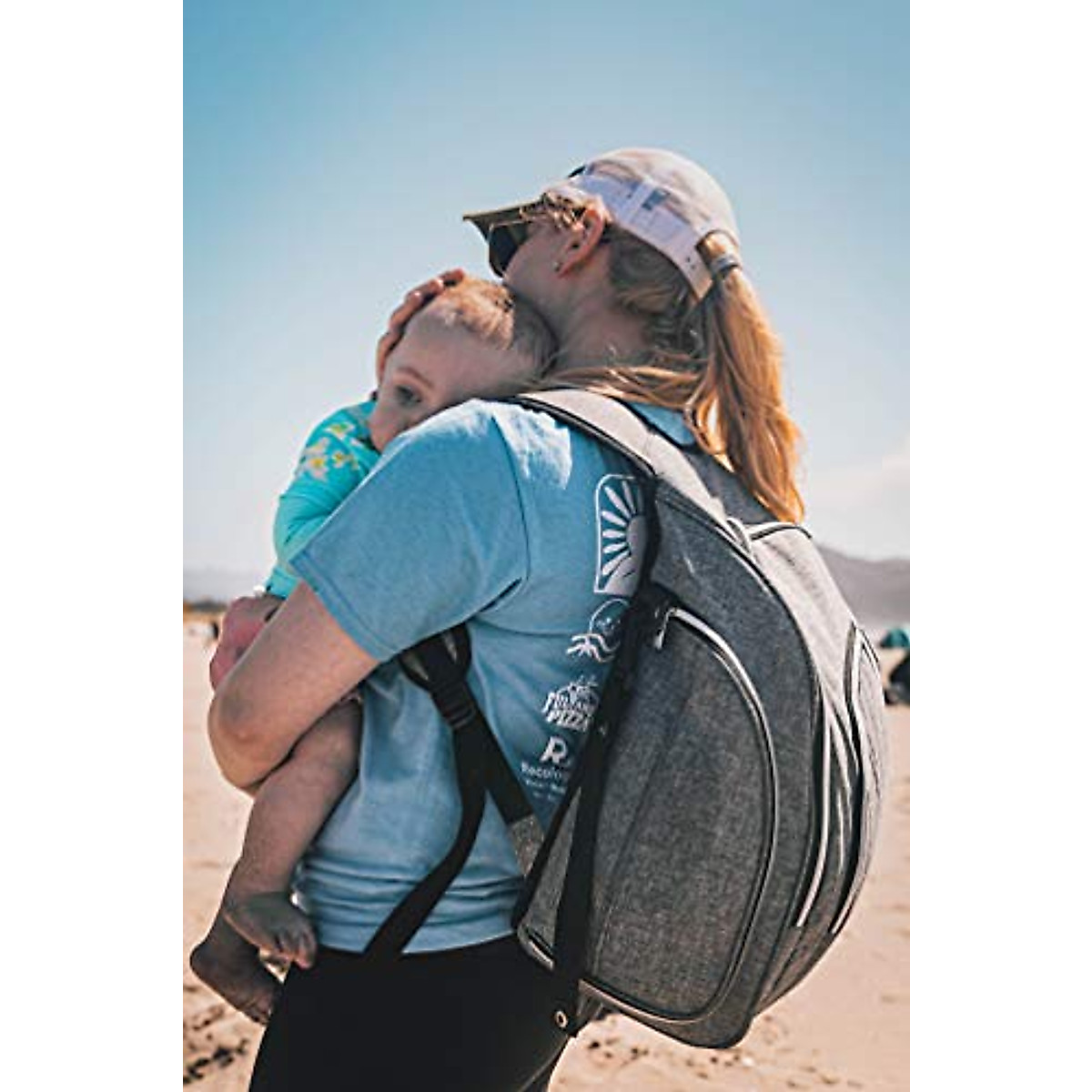 JOHAR Diaper Backpack, Travel Diaper Backpack with Changing Mat | Anti-Theft Travel Bag w/Insulated Bottle Pocket, Waterproof Pocket, Wipes Storage, Laptop Sleeve, Stroller Straps | Grey