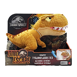 Mattel Jurassic World Fan-Favorite Character, Plush Dinosaur Toy with Chomp Action & Roar Sound, Soft Doll Play or Nap Buddy, For Kids Ages 3 Years & Older