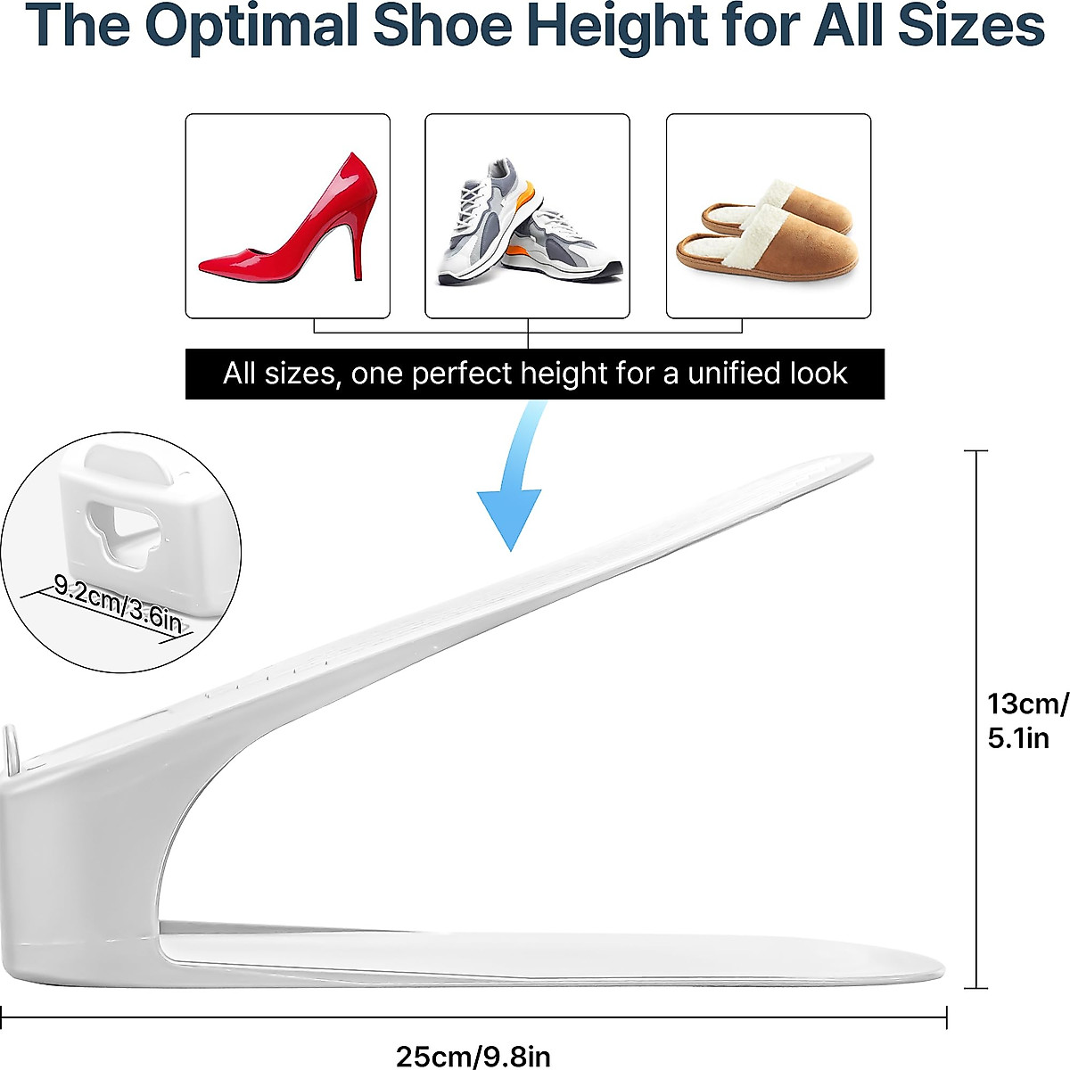 I M HOME LIVING - Value Pack Shoe Slot Organizer 10-Piece Space-Saving Shoe Holders for Maximum Storage(10, White)